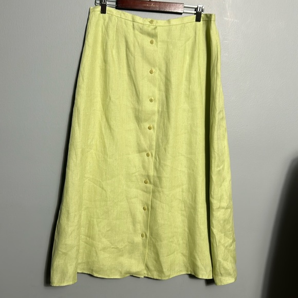 Talbots | Skirts | Talbots Irish Linen Maxi Front Button Aline Skater ...